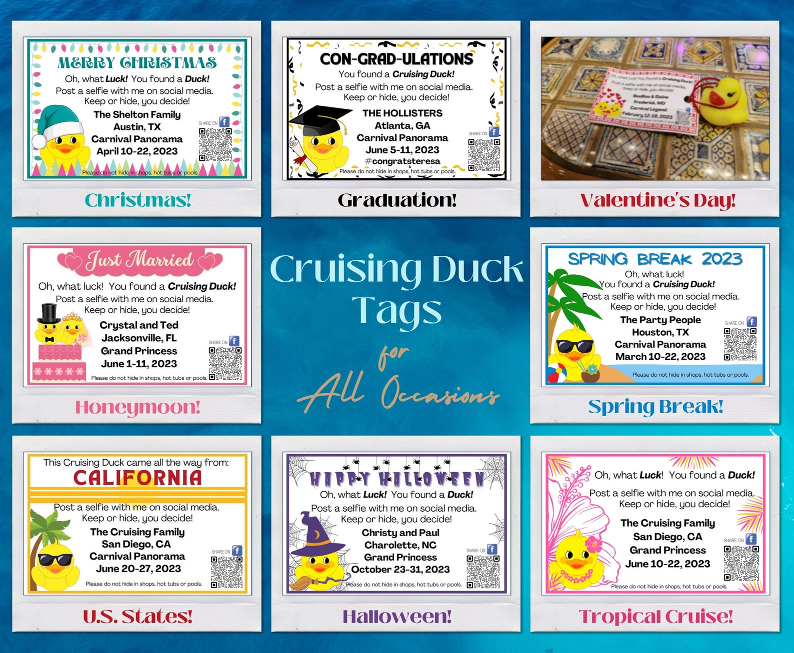 Personalized Mini Cruising Duck Tags, Custom Cruise Duck Tags ...