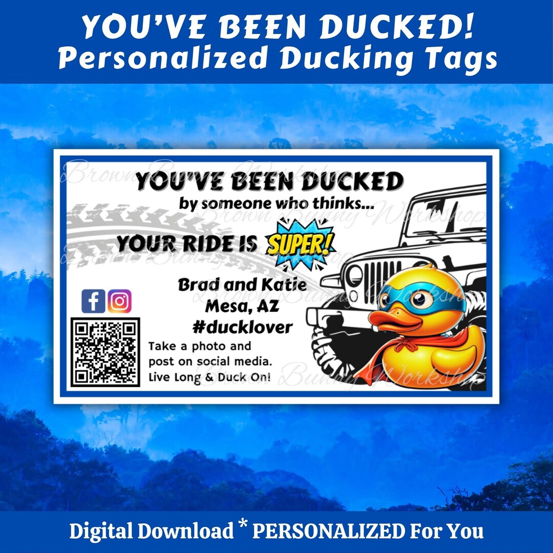 Youve Been Ducked Printable Ducking Tags, Superhero Duck Duck Tags ...