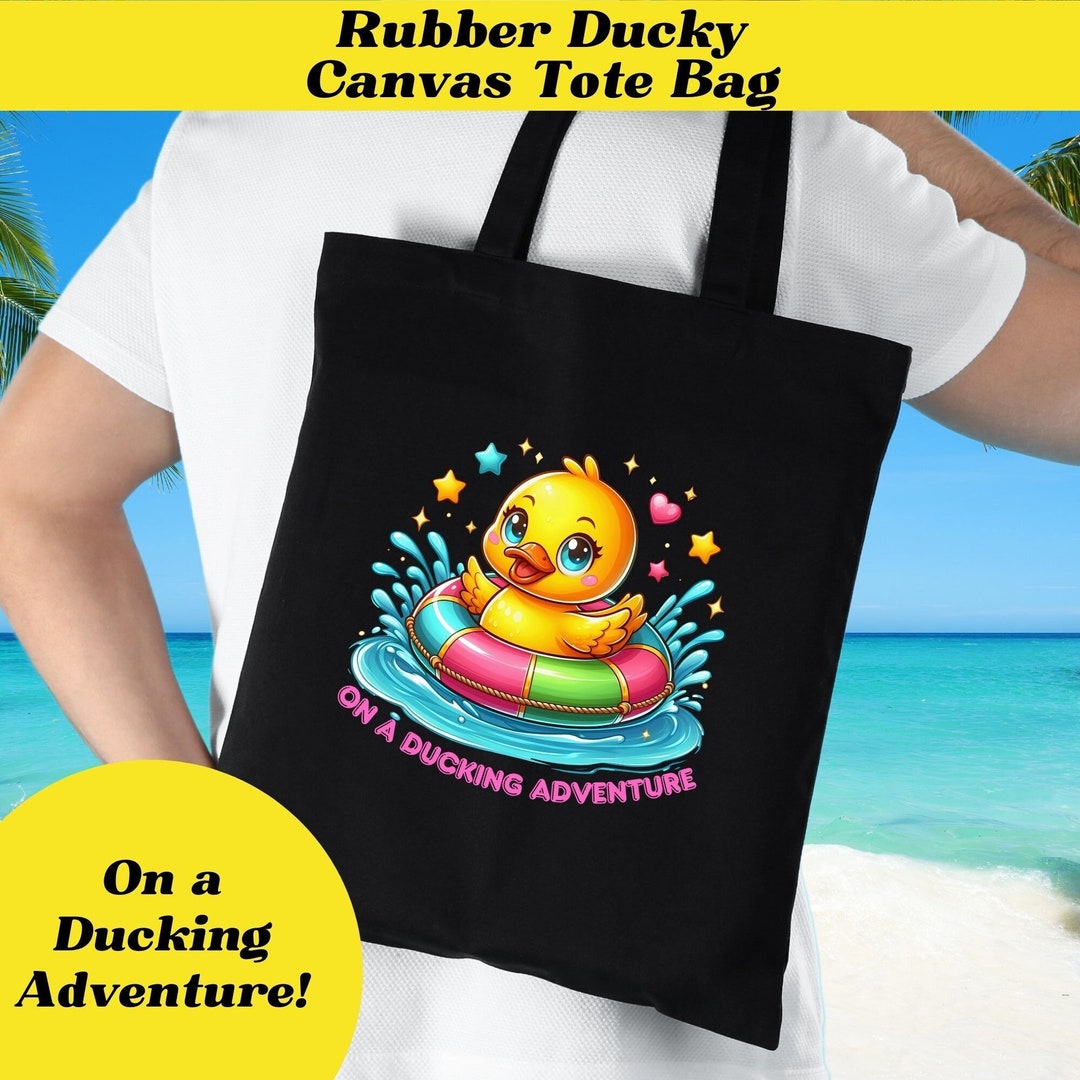 Canvas Tote Bag, Rubber Ducks Bag, Duck Print Tote Bag, Travel ...