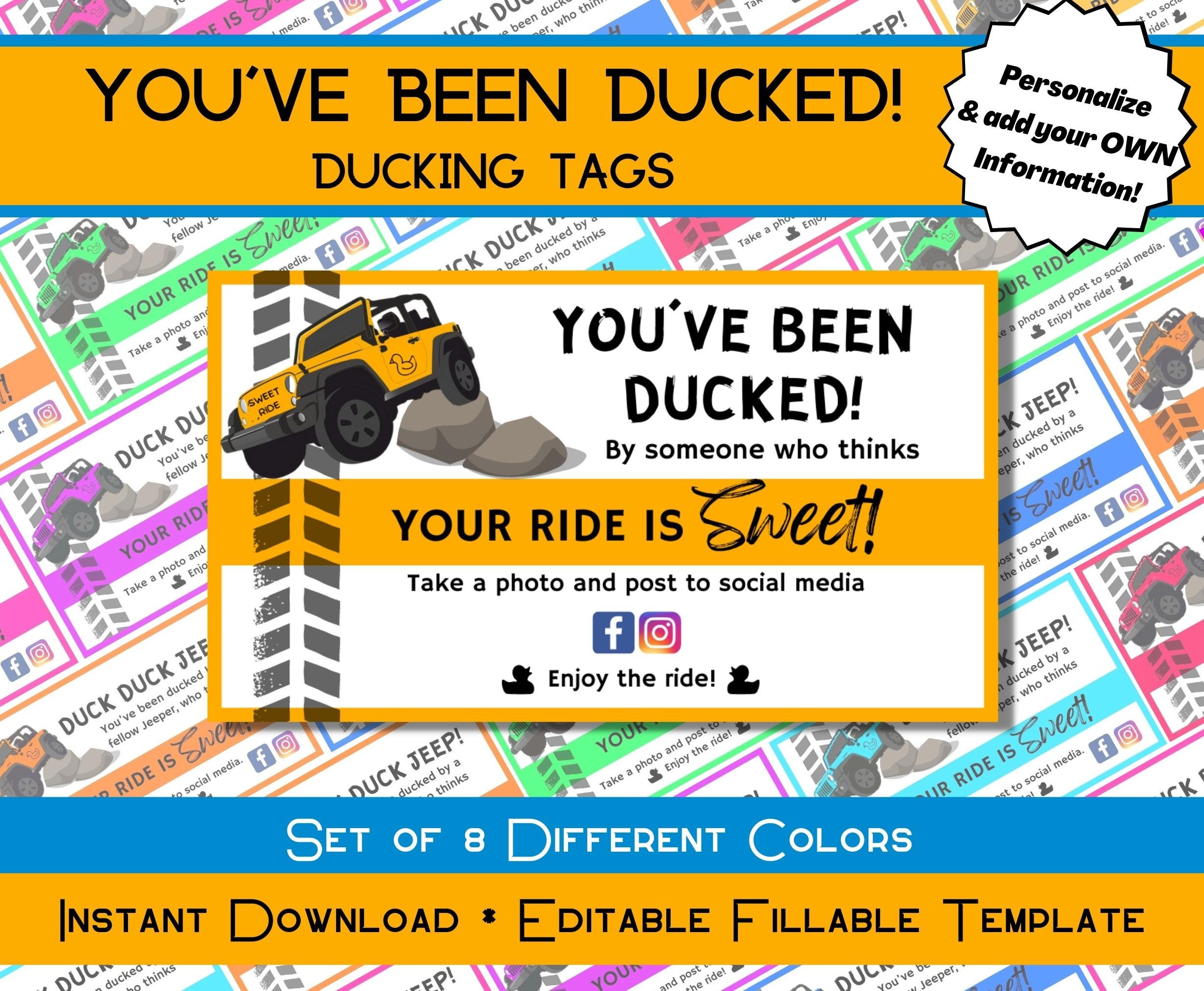 You've Been Ducked Printable Ducking Tags Duck Duck Tags - Etsy