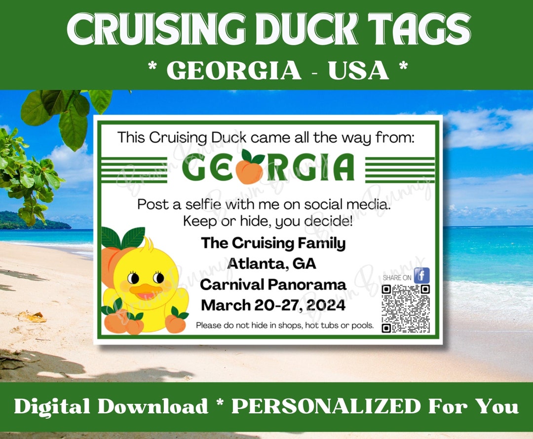 Custom Cruising Duck Tags, Georgia USA Duck Tags, Personalized Cruising ...