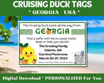 Custom Cruising Duck Tags, US State Duck Tags, Personalized Cruising ...