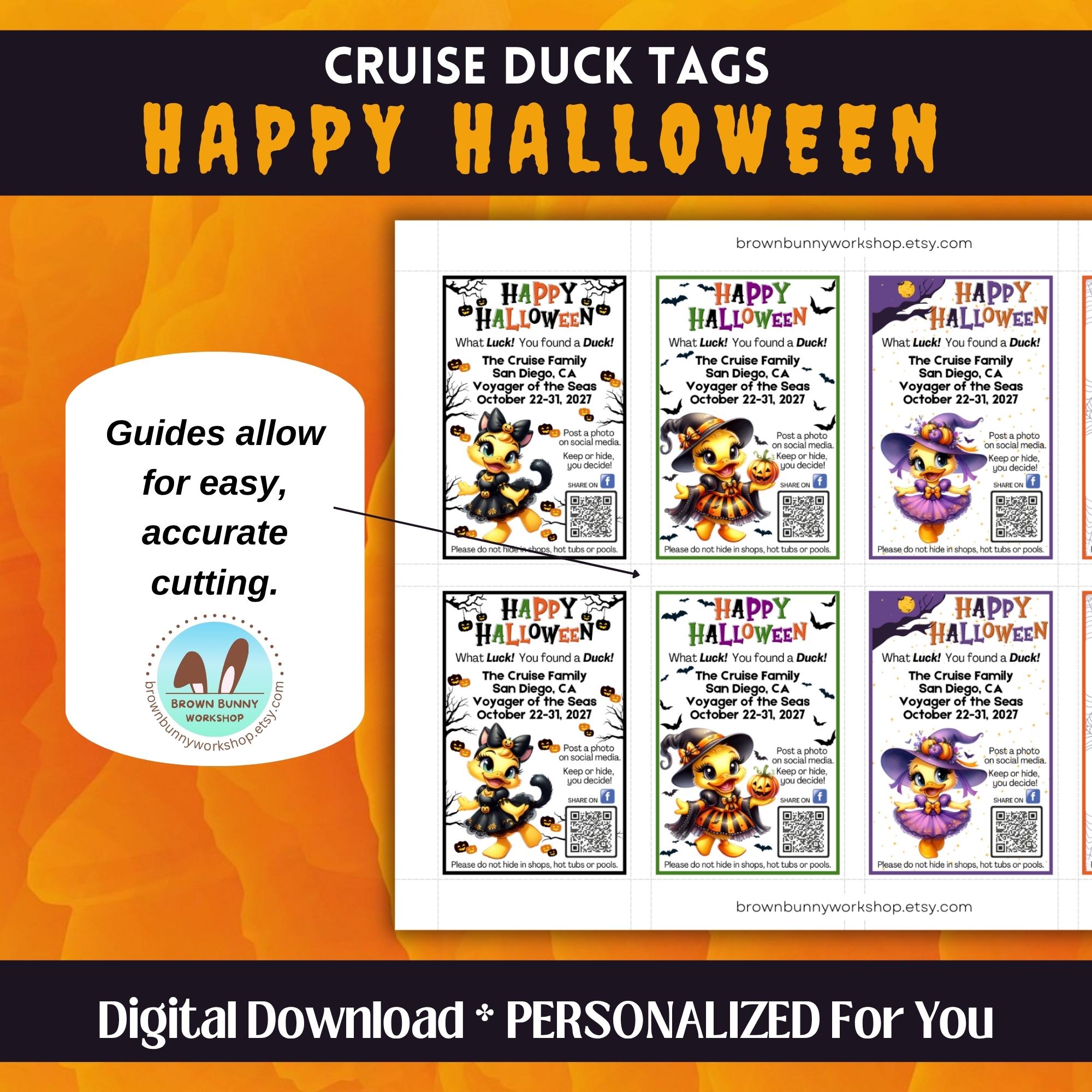 Halloween Cruising Duck Tags, 4 Designs: Witches, Wizards, Ghosts and ...