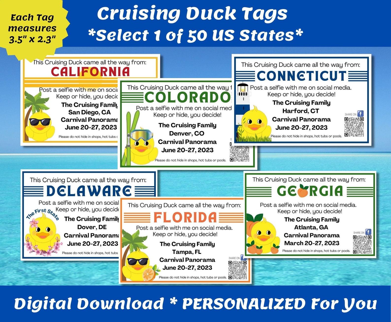 Custom Cruising Duck Tags US State Duck Tags Personalized - Etsy