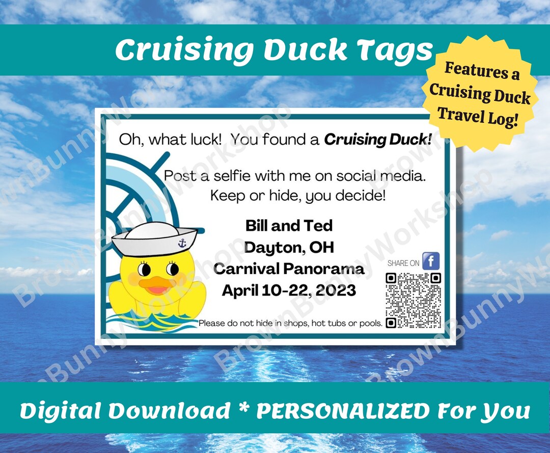 Custom Cruising Duck Tags Personalized With YOUR Information - Etsy