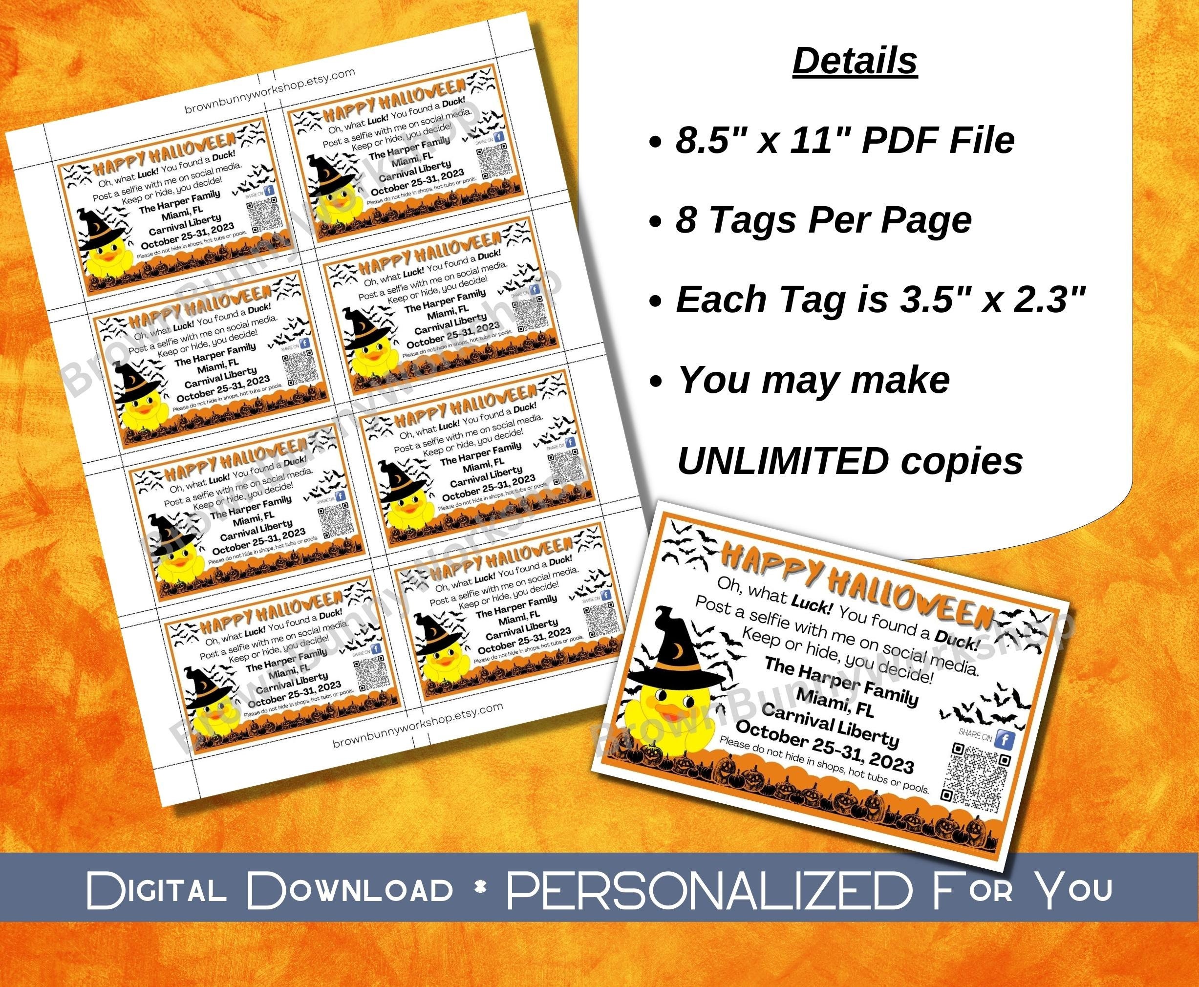 Halloween Cruising Duck Tags Custom Cruise Duck Tags - Etsy