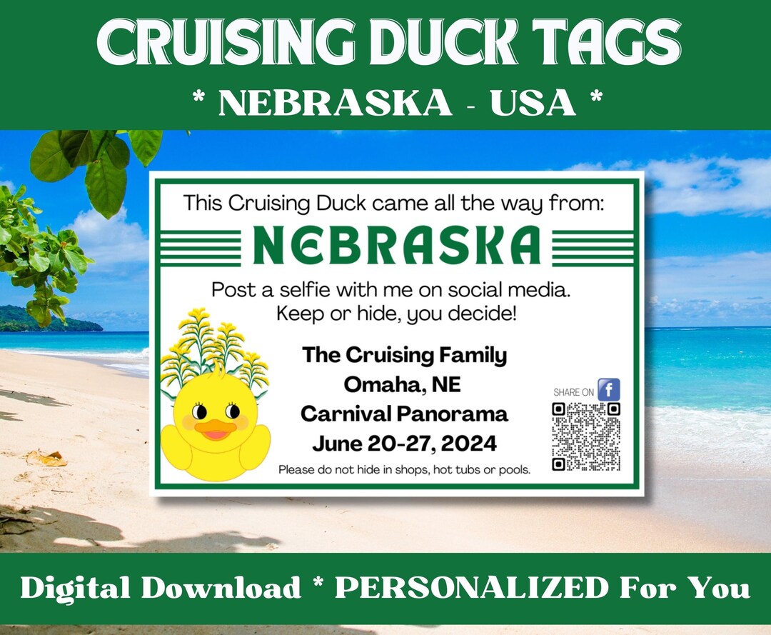 Custom Cruising Duck Tags, Nebraska USA Duck Tags, Personalized Duck ...