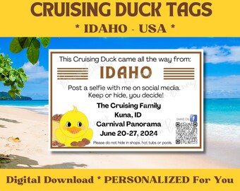 Custom Cruising Duck Tags, US State Duck Tags, Personalized Cruising ...