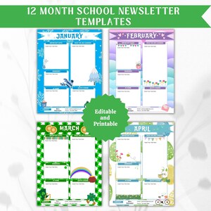 Editable Newsletter Template Bundle, Monthly School Newsletter, Teacher ...
