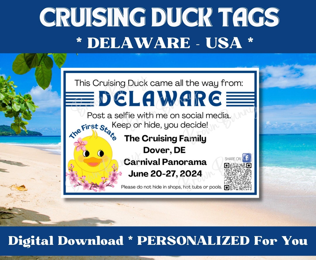 Custom Cruising Duck Tags, Delaware USA Duck Tags, Personalized ...
