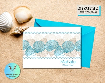 Mahalo Printable Card - Etsy