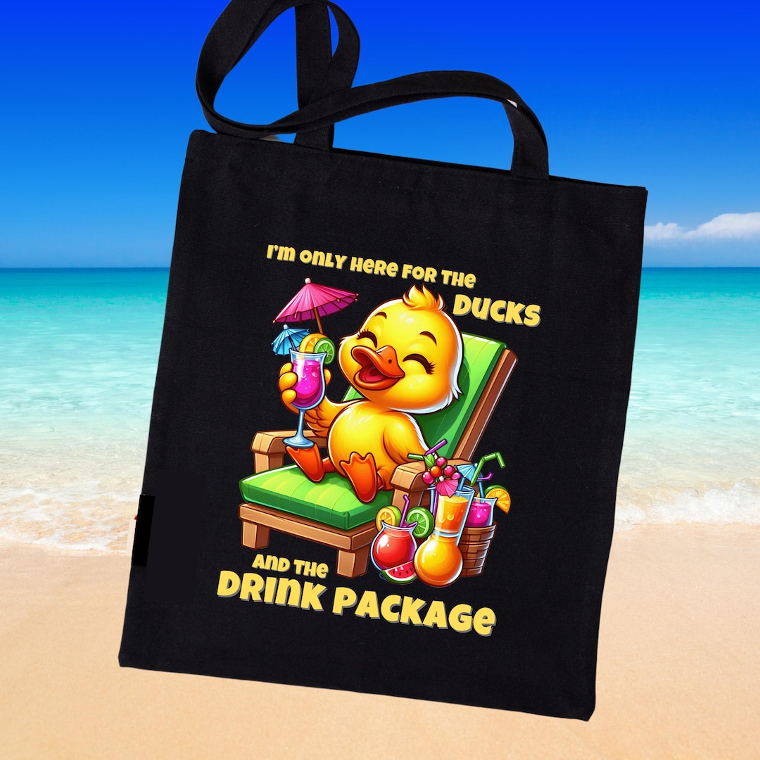 Rubber Duck Print Tote Bag, Canvas Tote Bag, Perfect Cruising Ducks and ...