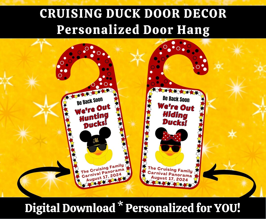 Cruise Door Decor, Rubber Duck Decor, Personalized Door Hang, Cruise ...