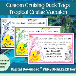 Custom Cruising Duck Tags, Tropical Cruise Vacation Duck Tags ...