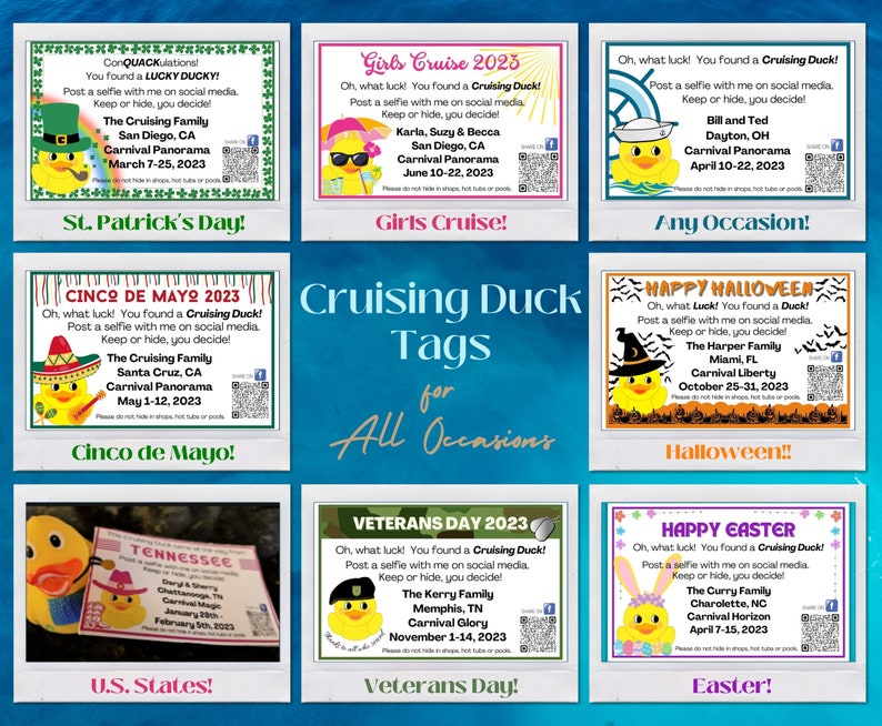 Custom Cruising Duck Tags Tropical Cruise Vacation Duck Tags - Etsy