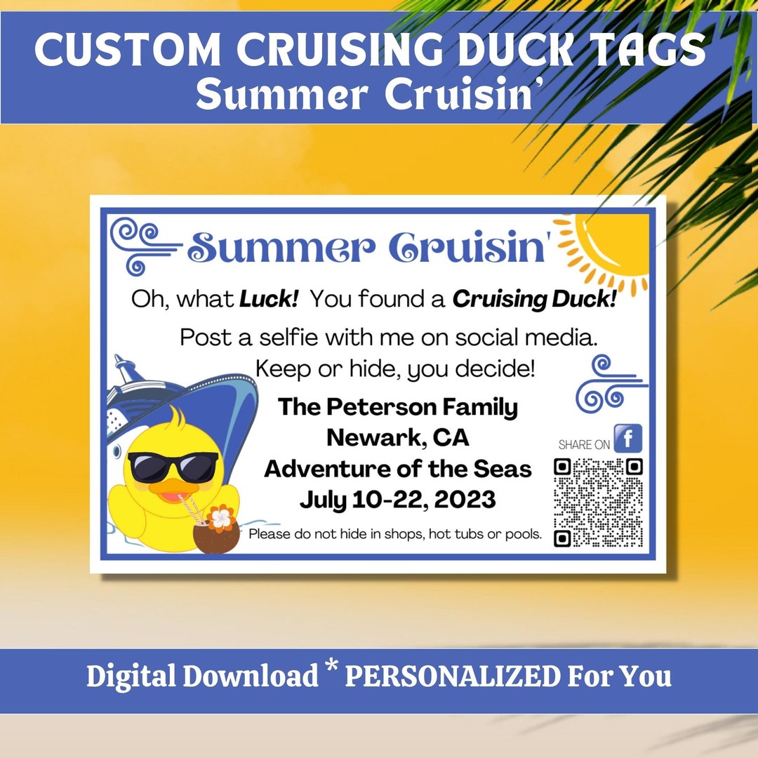Summer Cruising Duck Tags Summer Cruise Vacation Duck Tags - Etsy
