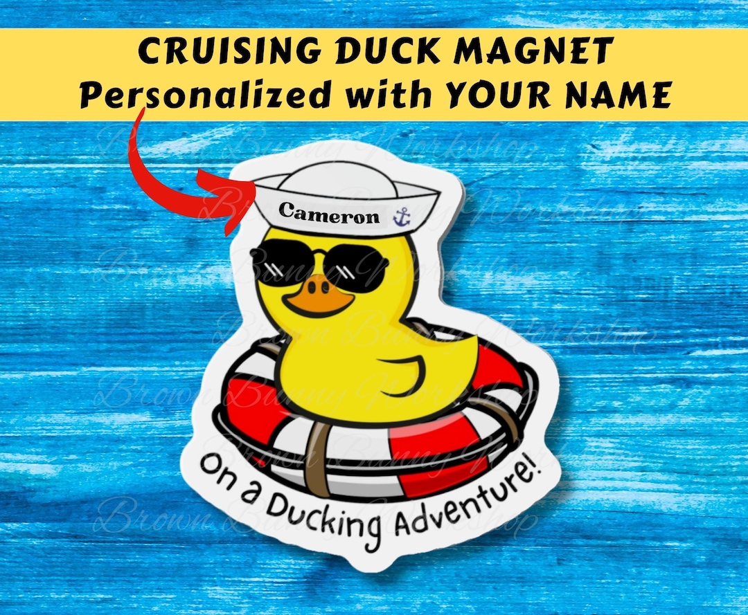 Personalized Magnets, Cruising Duck Magnets, Cruise Door Decor, Three ...