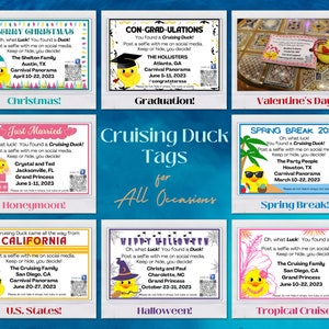 Wedding Anniversary Cruise Duck Tags, Personalized Cruising Duck Tags ...