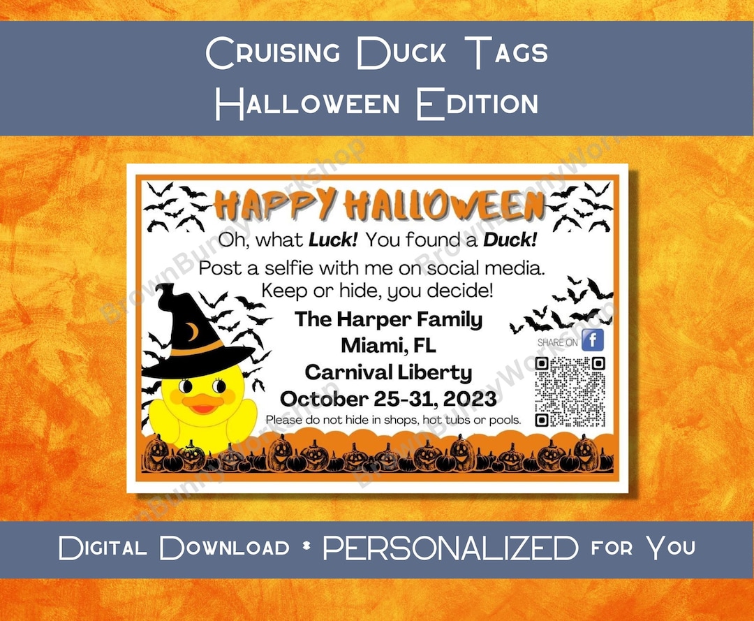 Halloween Cruising Duck Tags, Custom Cruise Duck Tags Personalized Just ...