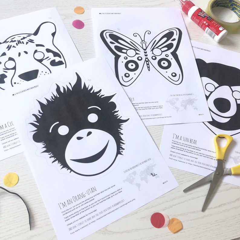 Make an Animal Mask, Digital Download, Kids Crafts, Print and Make ...