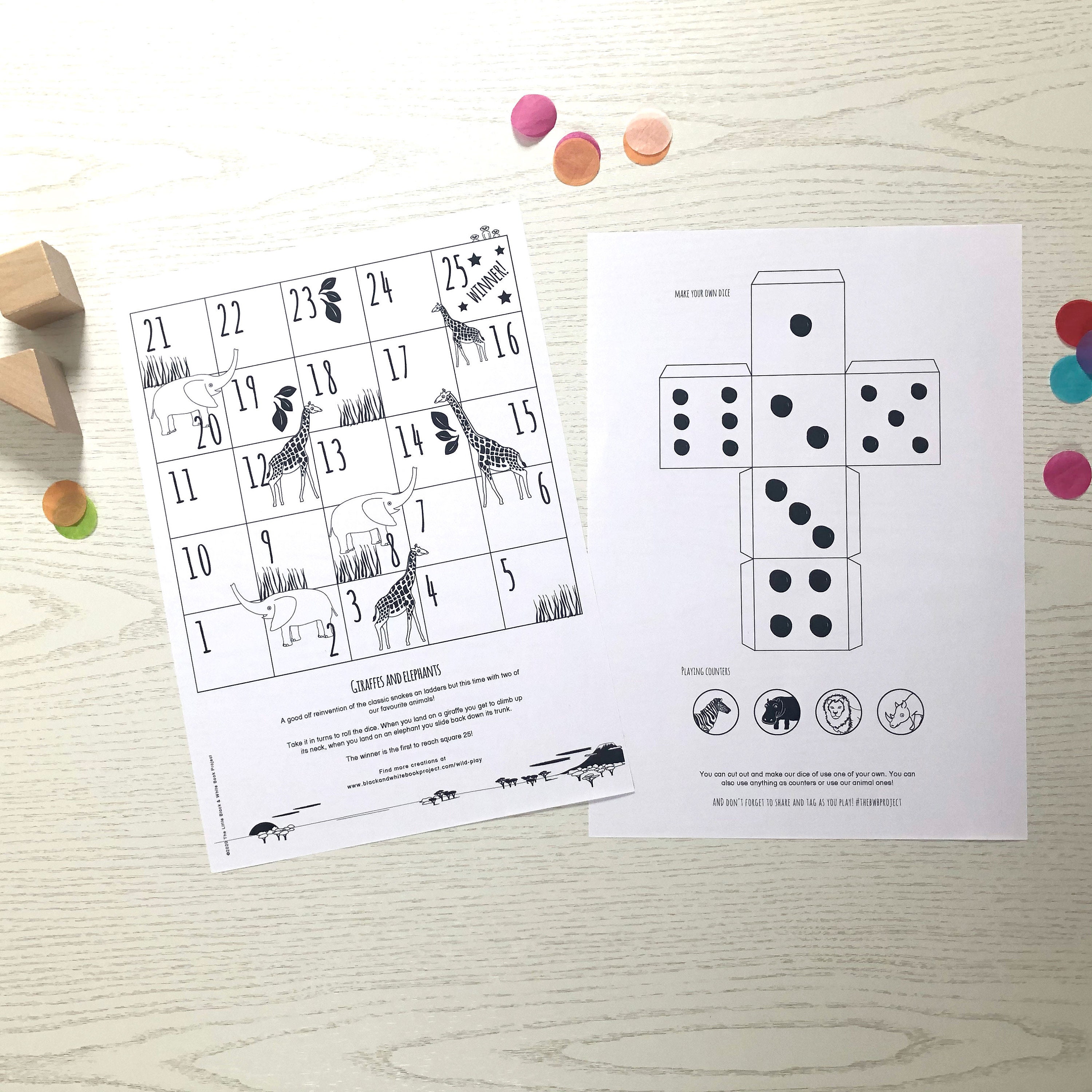 Giraffes Versus Elephants Snakes and Ladders Board Game Download ...