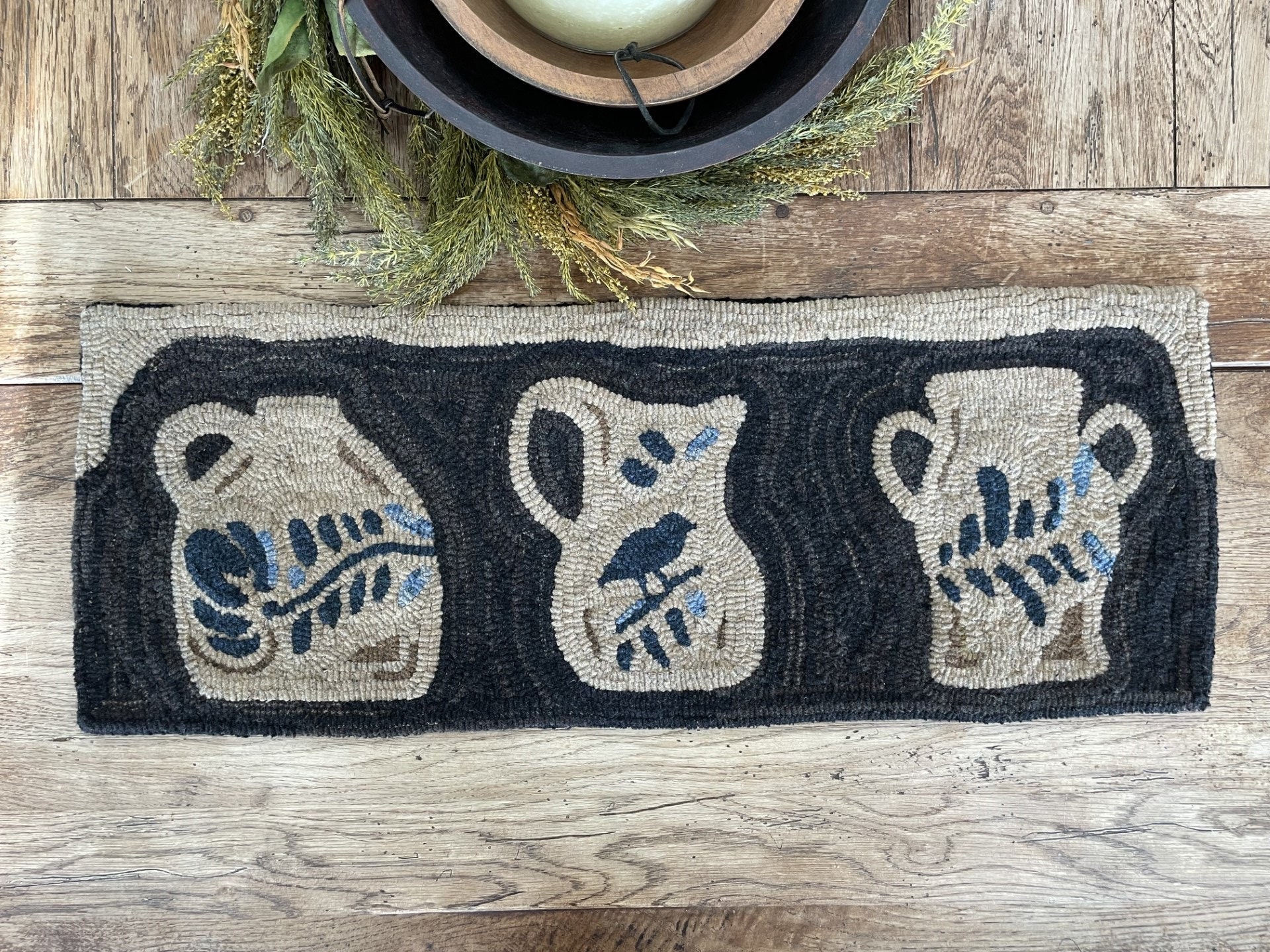 The Jug Rug, Full Size Rug Hooking Paper Pattern, 12" X 30" Original ...