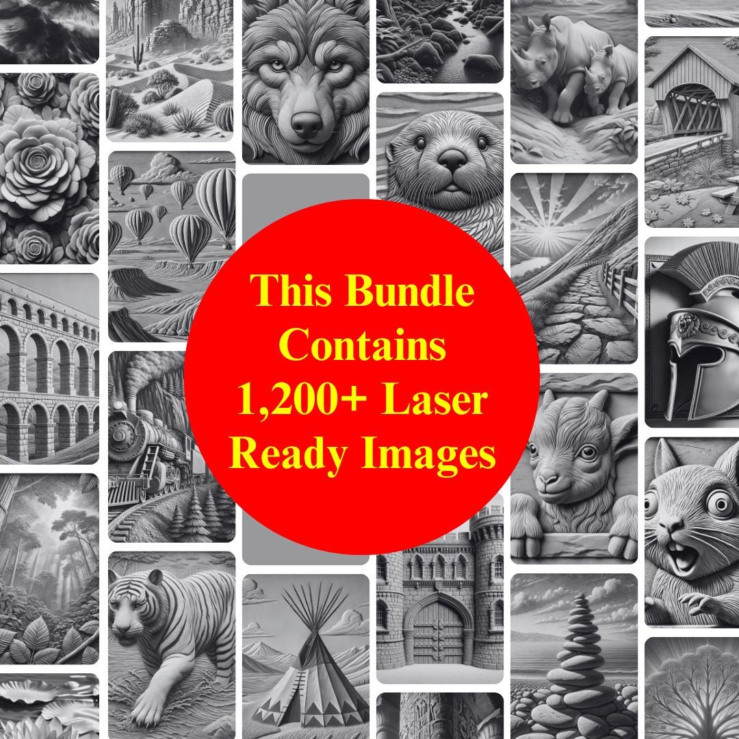 Laser Engraving Digital File Collection | 1,200+ 3D Illusion PNG ...