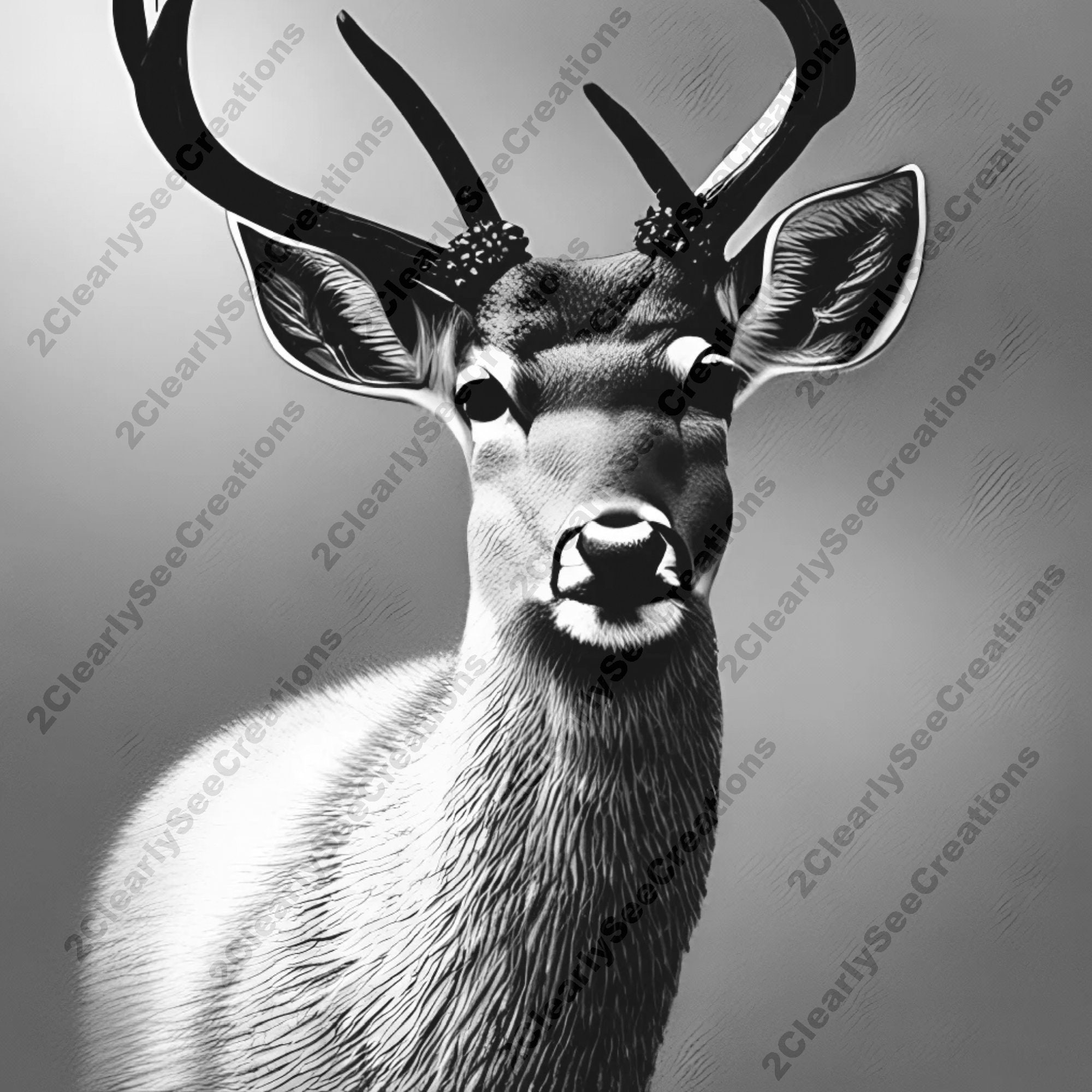 Digital Design File Deer Buck Glowforge Lightburn Laser Ready Engrave ...