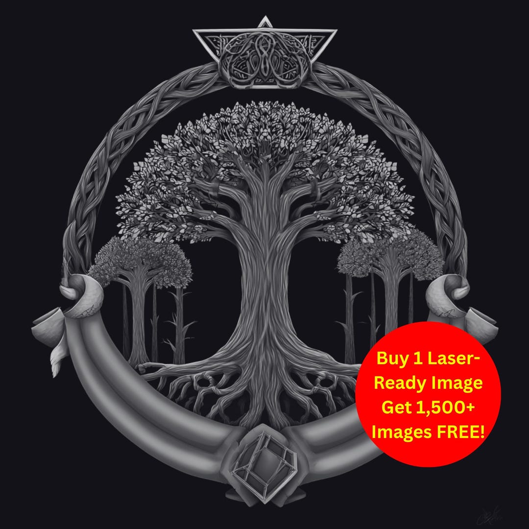 Tree of Life Emblem Image Laser Cut Burn Slate File | Celtic Sacred ...