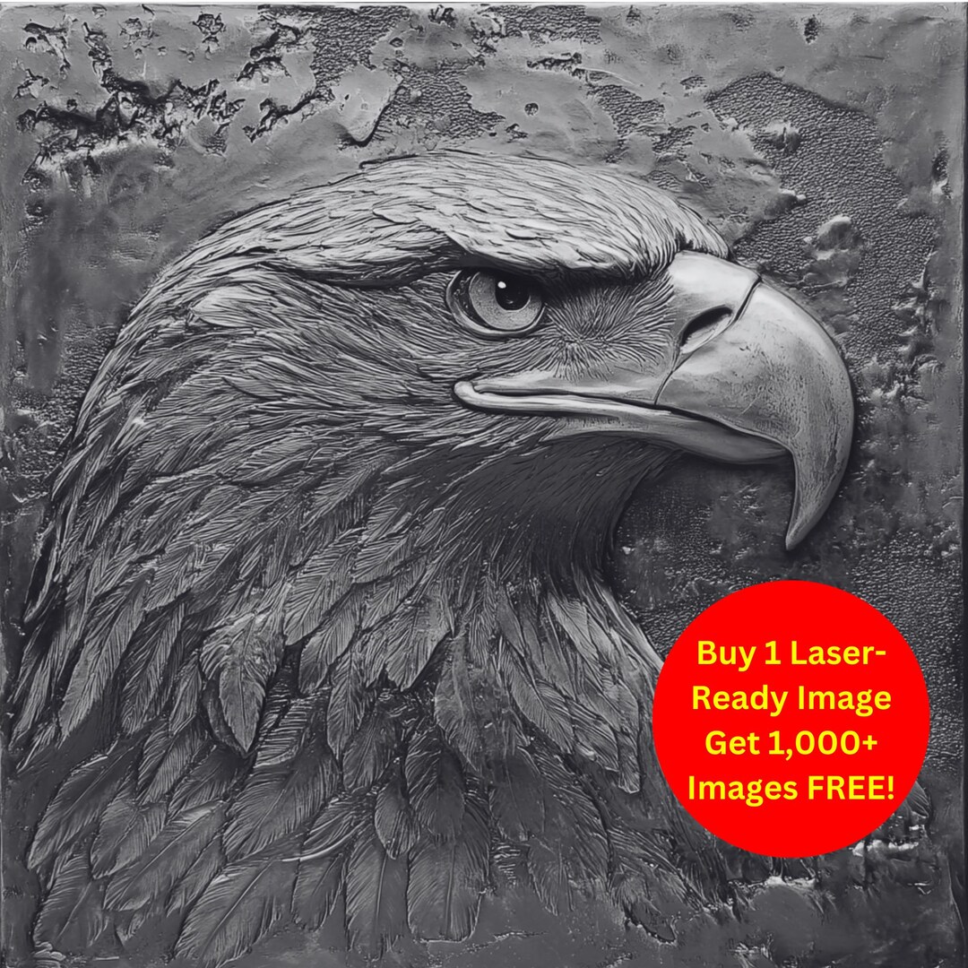 Eagle Head Image Laser Cut Burn Slate File | Majestic Bird Wildlife ...