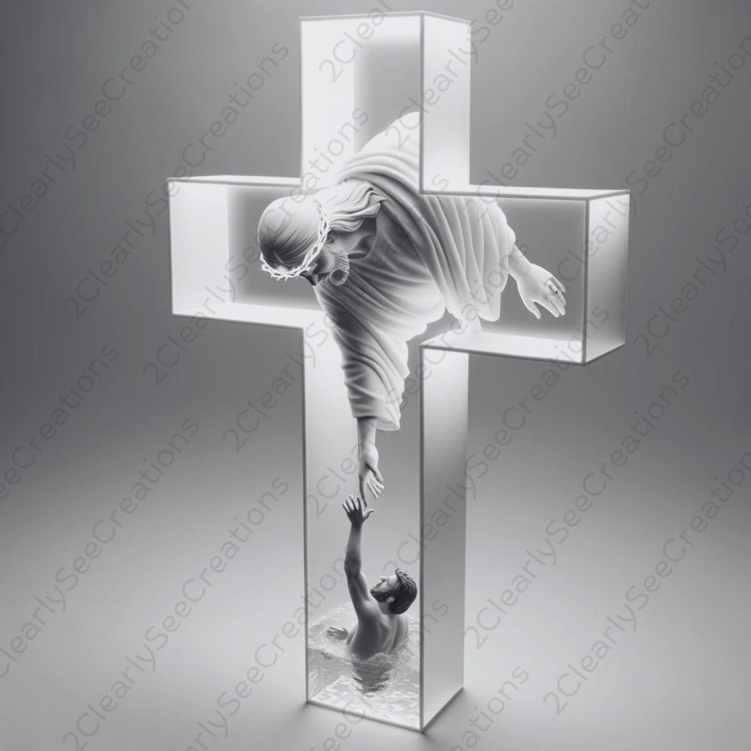 Jesus Cross Image Laser Cut Burn Slate File Christian Faith Salvation ...