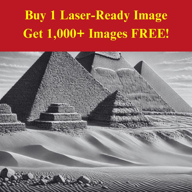 Pyramids Image Laser Cut Burn Slate File | Egyptian Desert Ancient ...