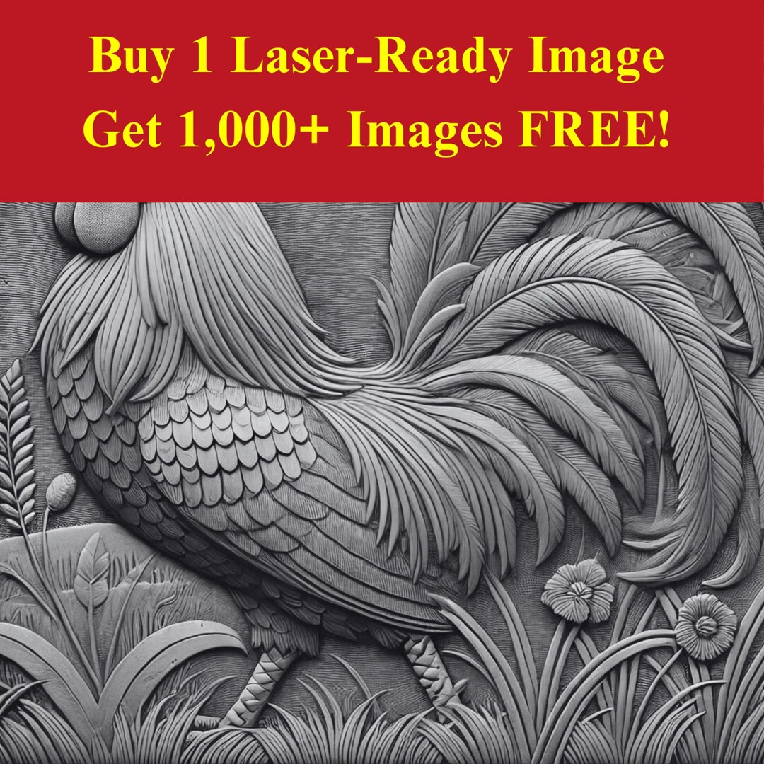 Rooster Image Laser Cut Burn Slate File | Farm Garden Country Life ...