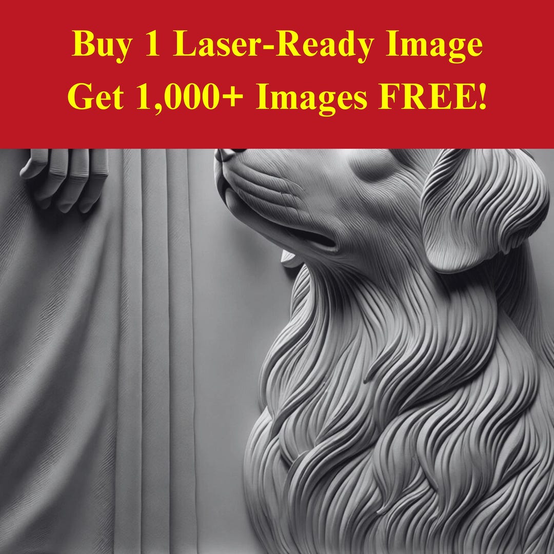 Golden Retriever Image Laser Burn Slate File | Dog Human Portrait ...