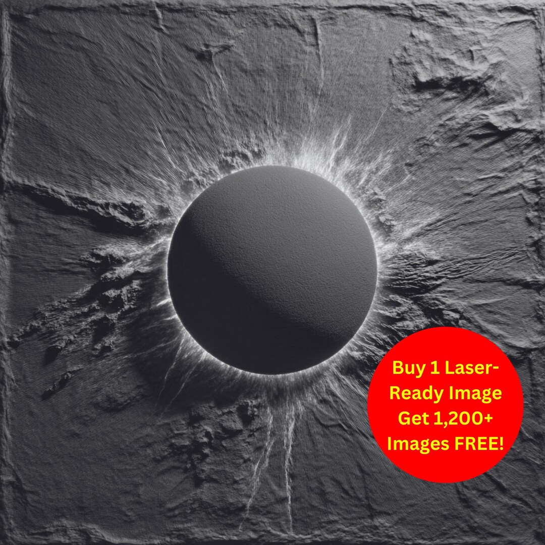 Solar Eclipse Image Laser Cut Burn Slate File | Space Celestial ...
