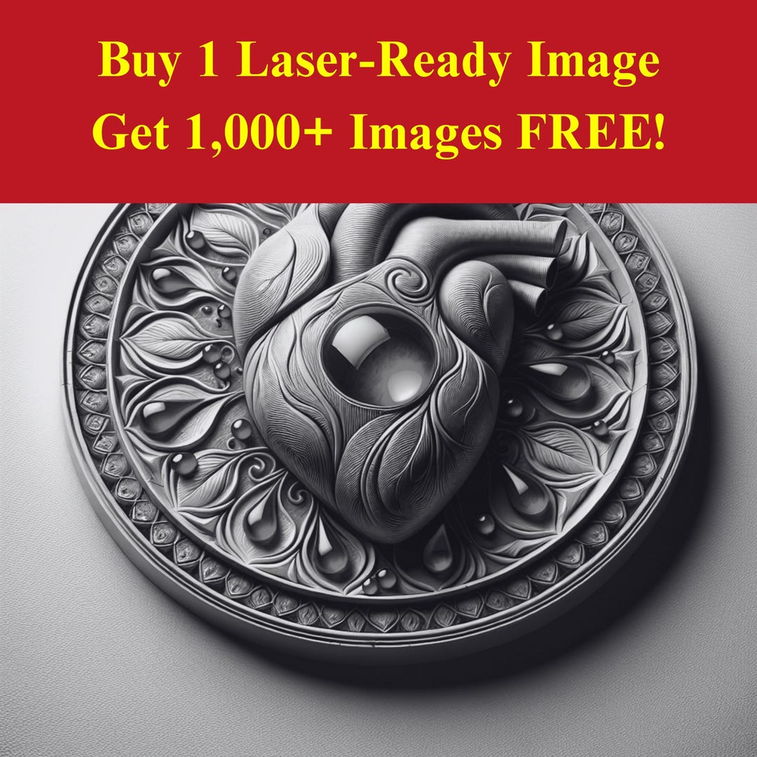 Anatomical Heart Image Laser Burn Slate File | Gothic Medical Art ...
