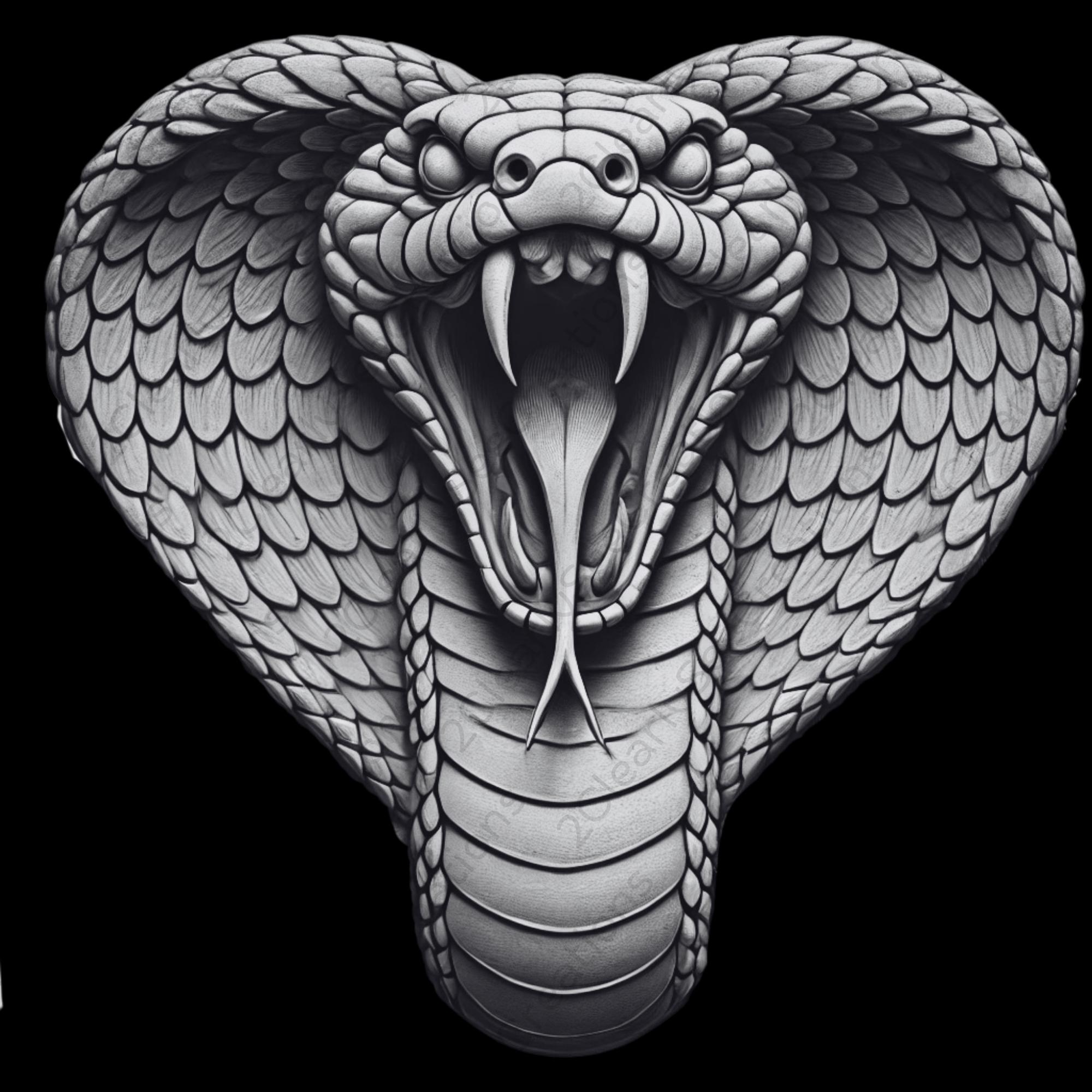 Cobra Snake Image Laser Burn Slate File | Venom Fangs Strike Digital ...