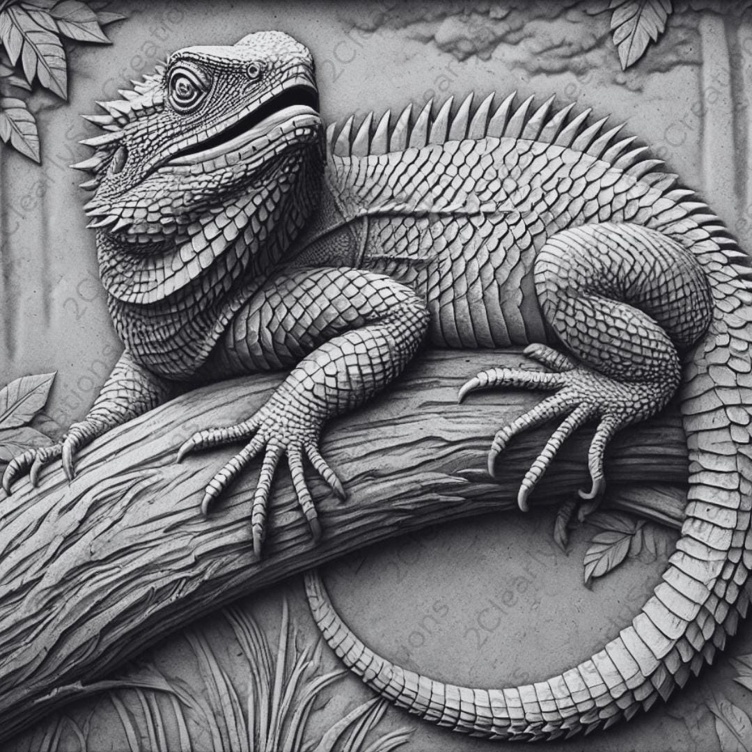 Iguana Image Laser Cut Burn Slate File Reptile Tropical Jungle Digital ...