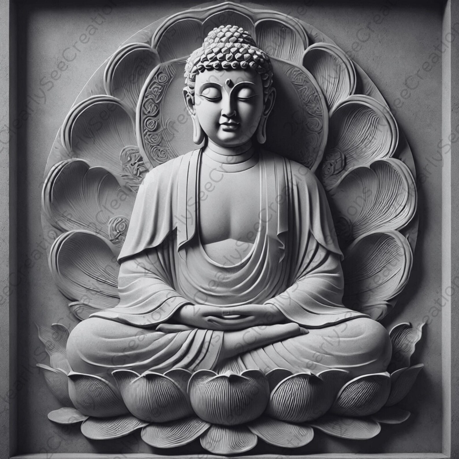 Buddha Image Laser Cut Burn Slate File | Zen Meditation Art Digital ...