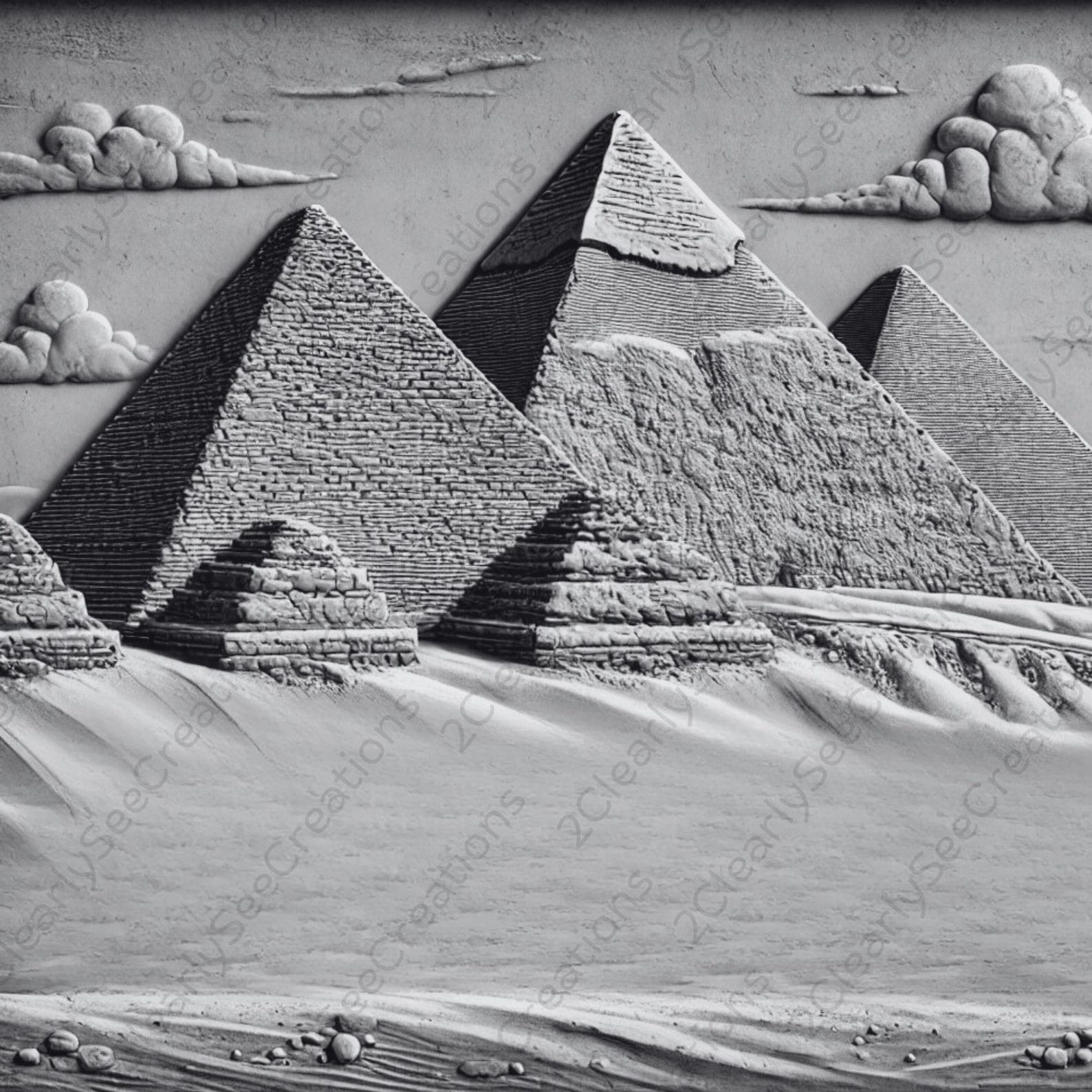 Pyramids Image Laser Burn Slate File Ancient Egypt Desert Monument ...