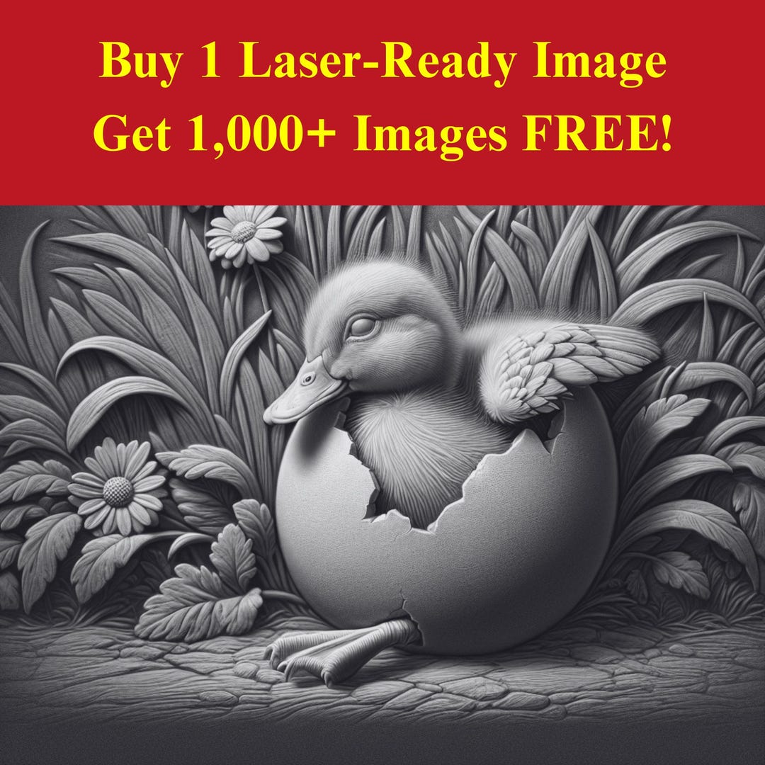 Baby Duck Image Laser Cut Burn Slate File | Spring Hatchling Nature ...