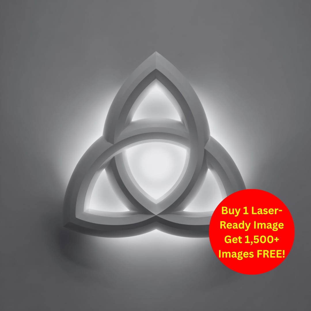 Trinity Knot Image Laser Cut Burn Slate File | Glowing Celtic Symbol ...