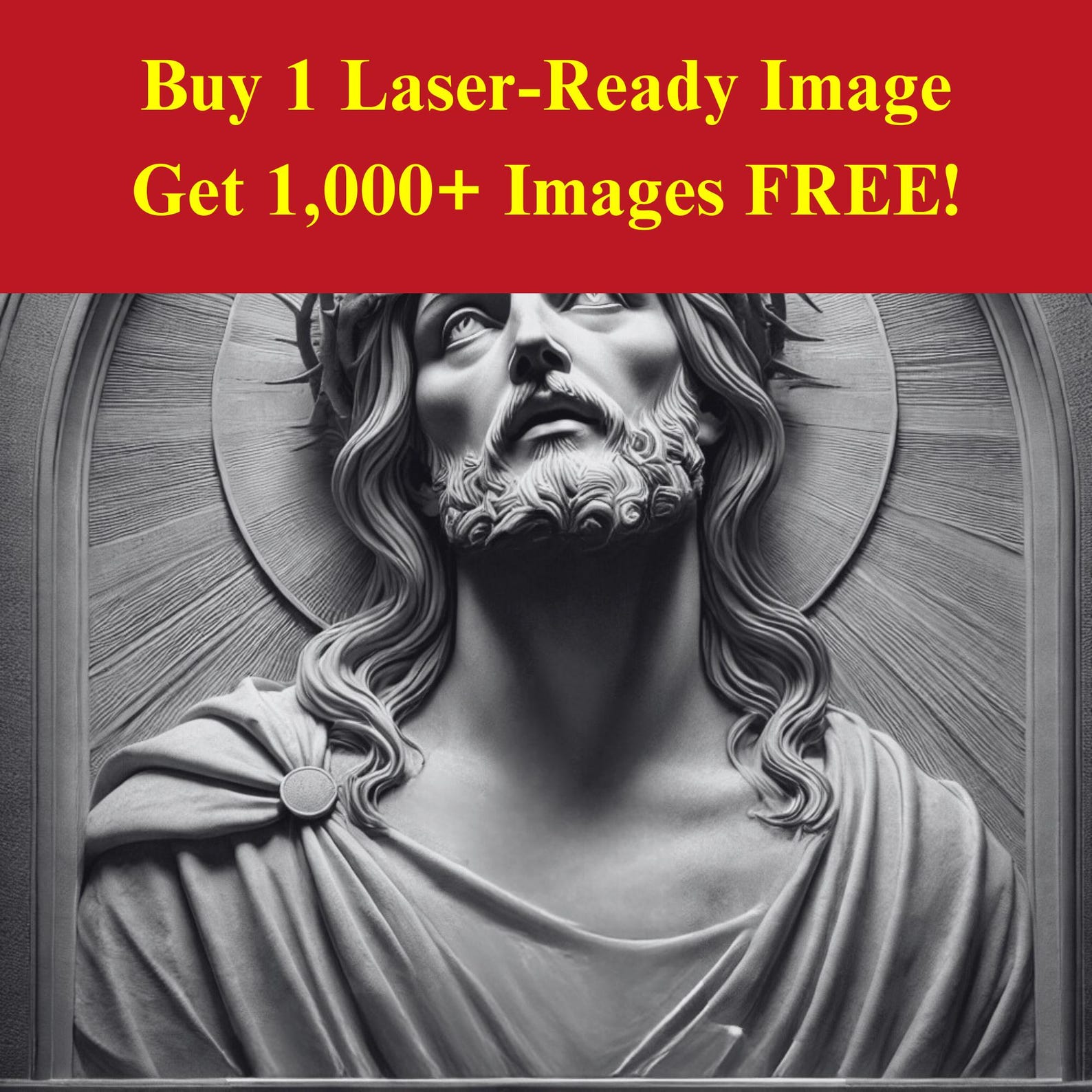 Jesus Crown Image Laser Burn Slate File | Religious Sacred Art Digital ...