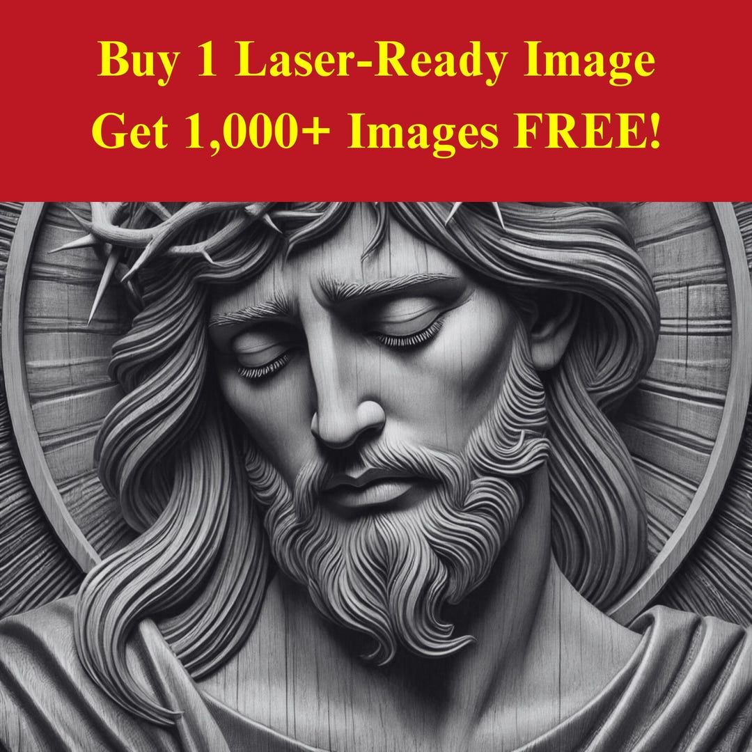 Jesus Image Laser Burn Slate File | Sacred Christian Art Digital ...