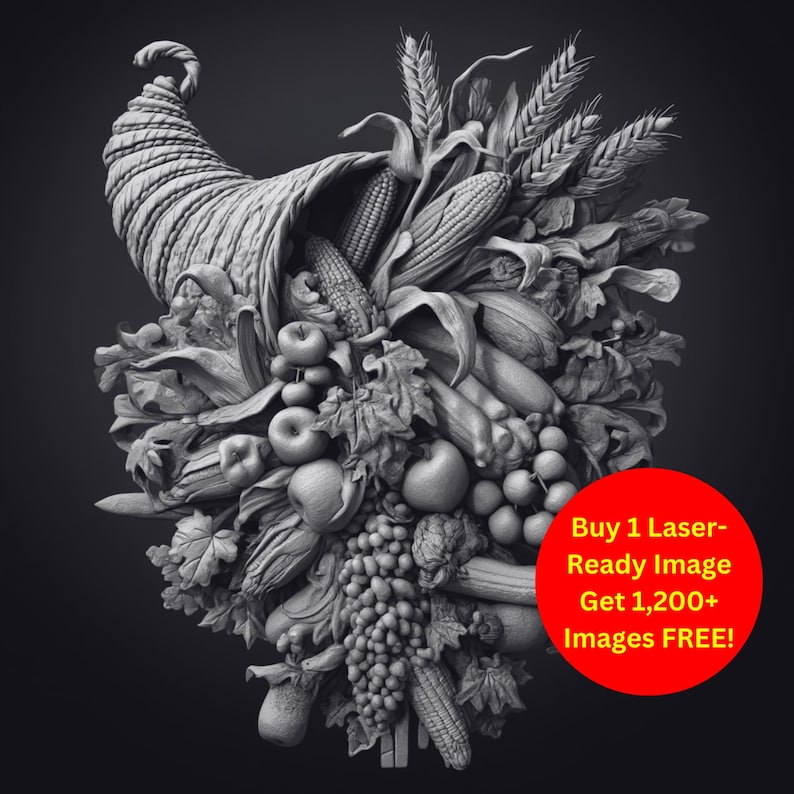 Harvest Cornucopia Image Laser Cut Burn Slate File | Autumn ...