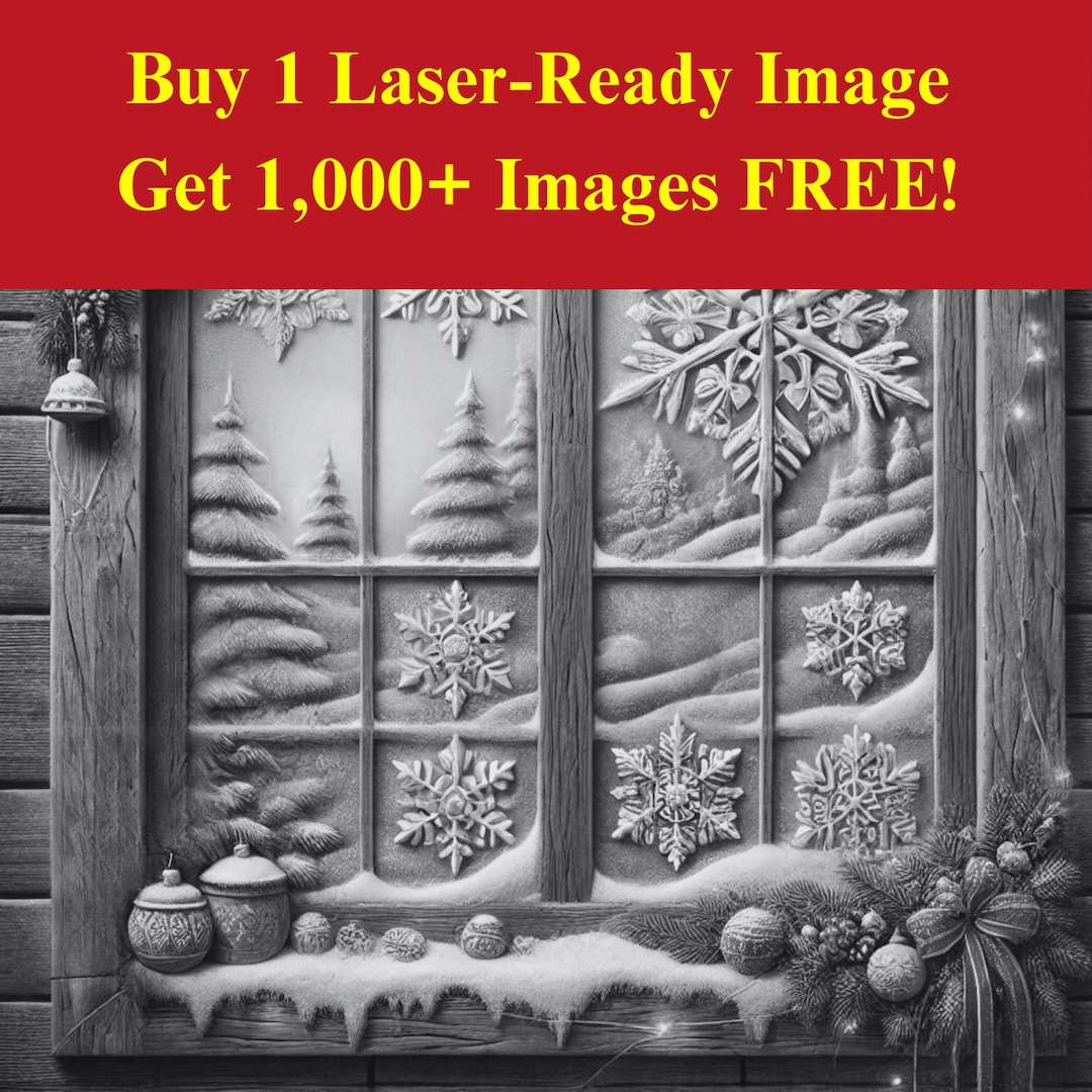 Winter Window Image Laser Burn File | Snowflake Christmas Frost Digital ...