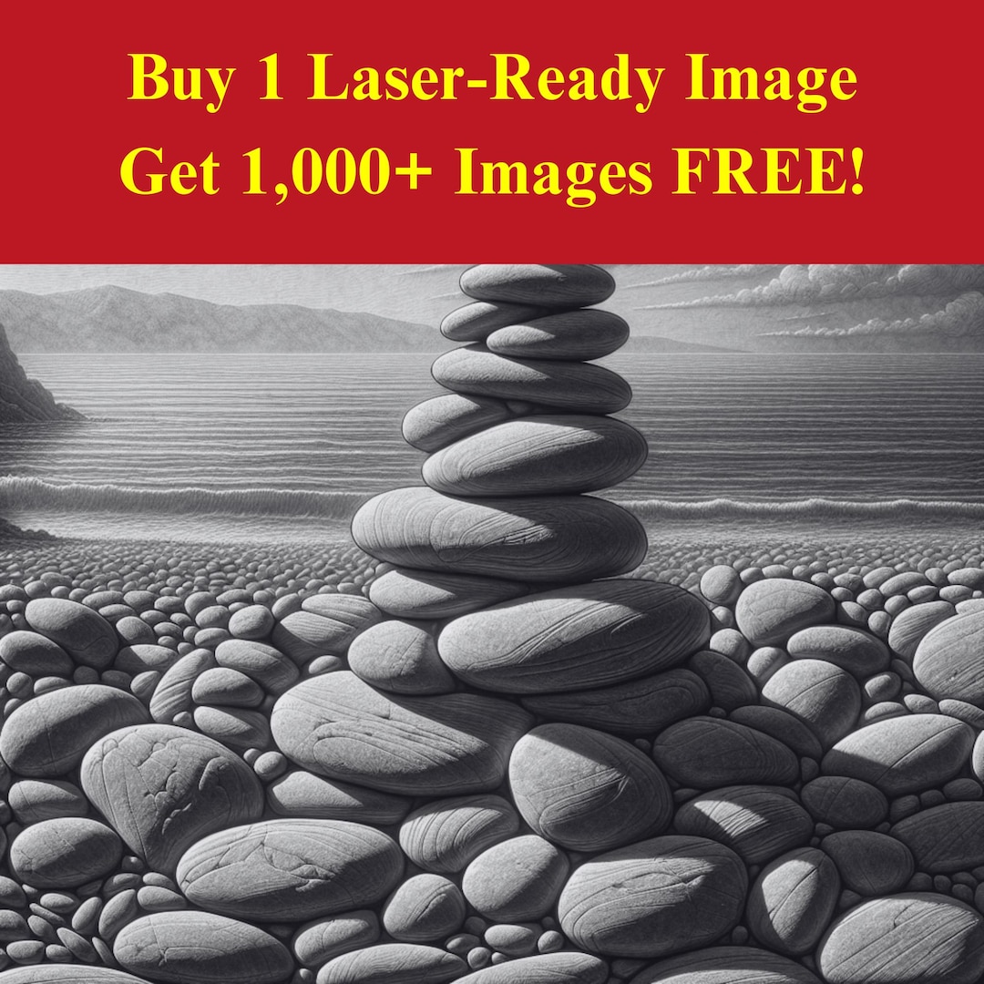 Zen Stones Image Laser Cut Burn Slate File | Beach Peaceful Balance ...