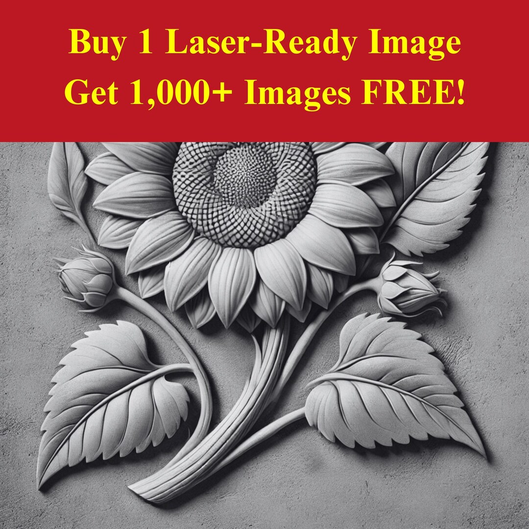 Sunflower Image Laser Cut Burn Slate File | Garden Floral Botanical ...