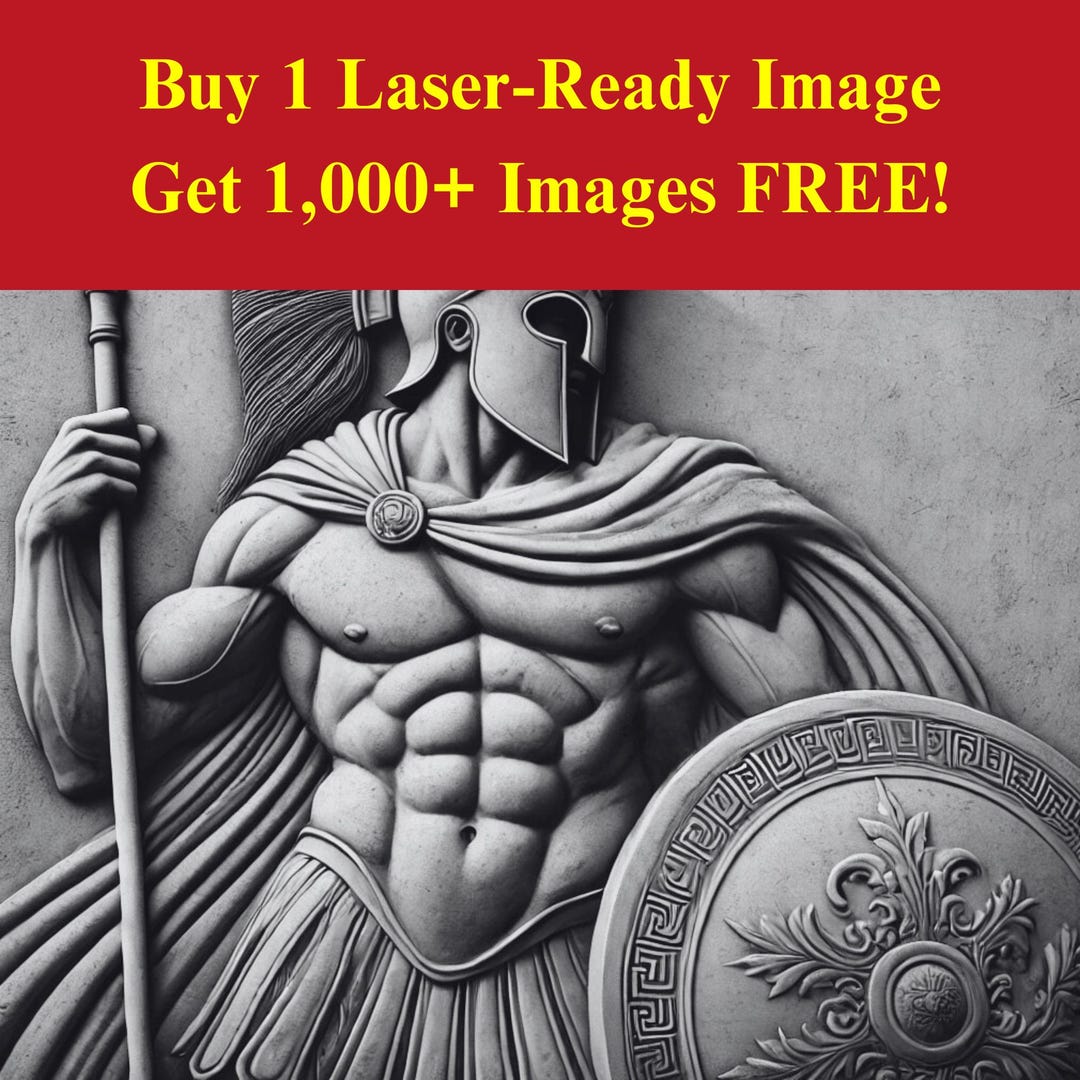 Spartan Warrior Image Laser Burn Slate File | Greek Shield Pattern Ornate Digital Download | 3D ...