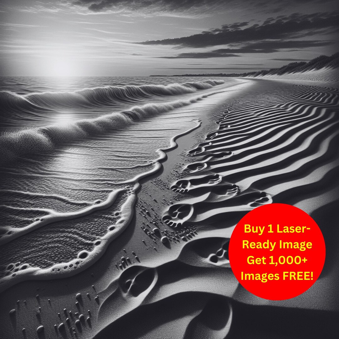 Textured Footprints Laser Cut Burn Slate File | Dreamy Beach Memory ...